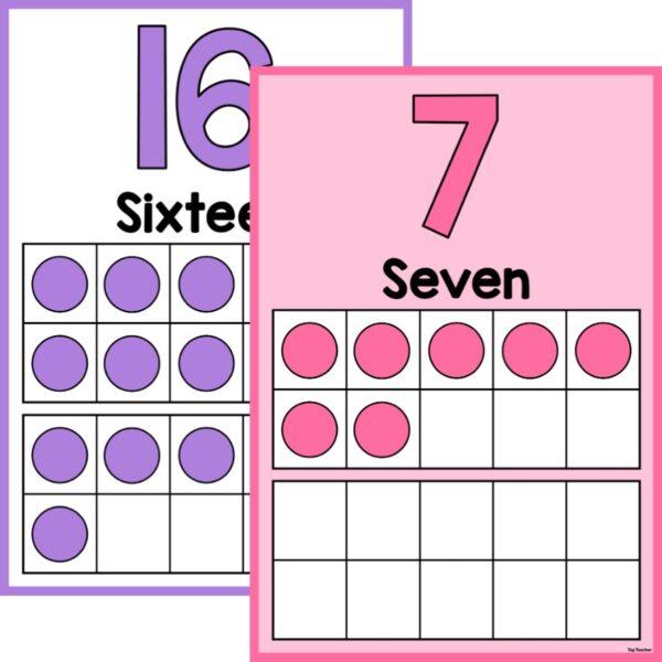 Ten Frames Posters: Numbers 0-20 - Top Teacher