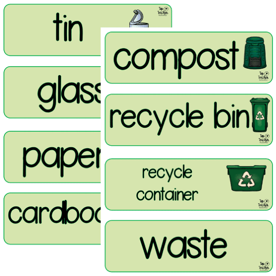 Recycling Word Wall - Top Teacher