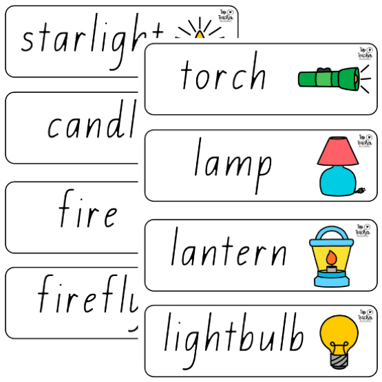 Sources of Light Word Wall - Top Teacher