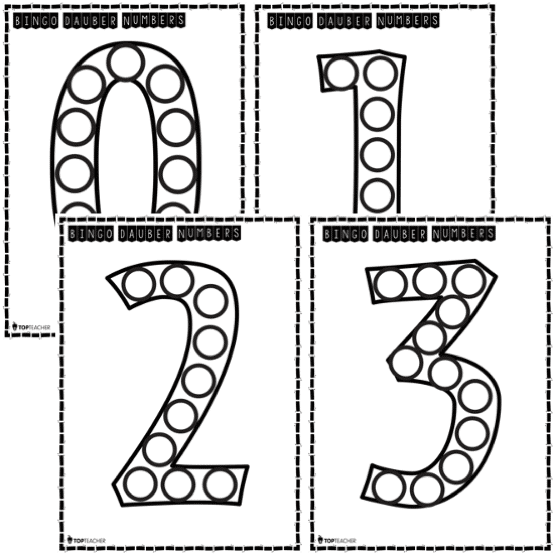 Bingo Dauber Mats: Numbers - Top Teacher