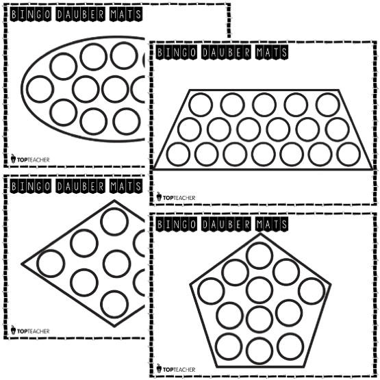 Bingo Dauber Mats: Shapes - Top Teacher