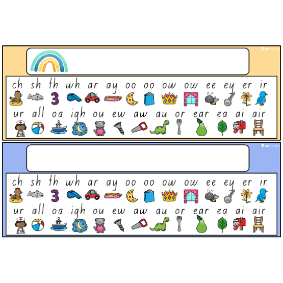 Digraph Blends Desk Mat Rainbow - Top Teacher