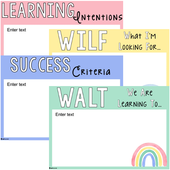Learning Intentions Posters Rainbow - Top Teacher