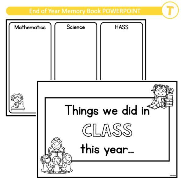 2025 End of Year Memory Book POWERPOINT - Top Teacher