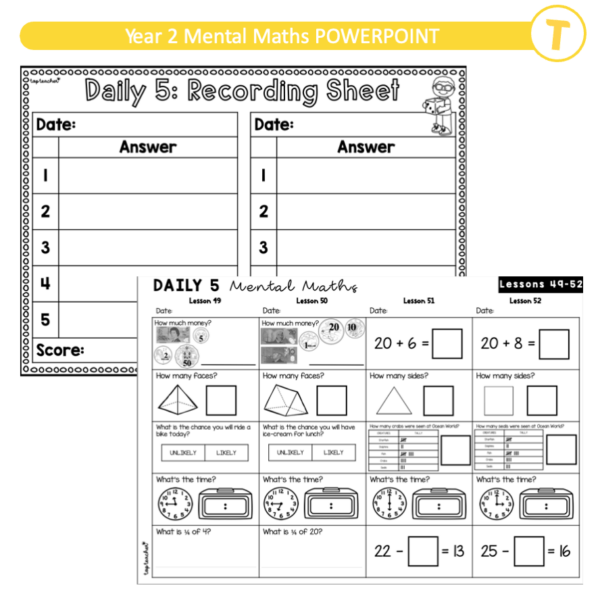 Year 2 Mental Maths Daily 5 POWERPOINT - Top Teacher