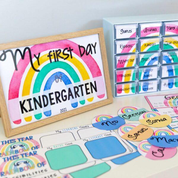 Learning Goal 2 Cards Rainbow - Top Teacher