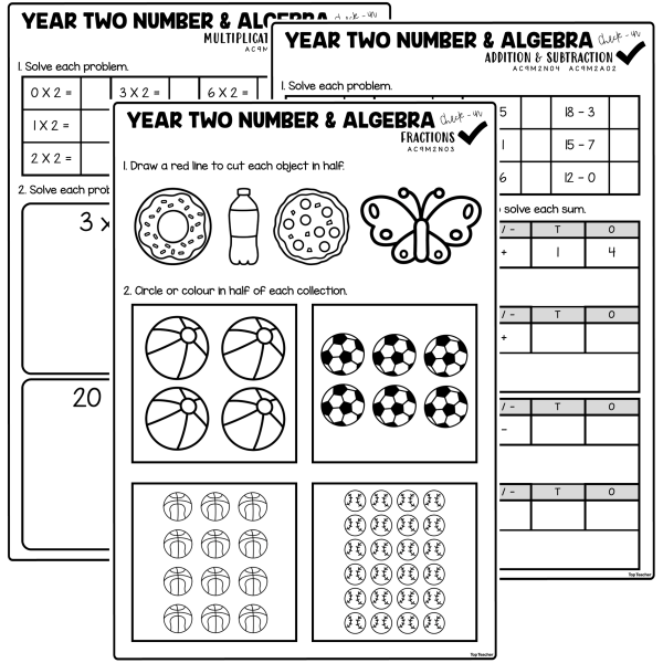 Number & Algebra Strand Assessments: Year 2 Semester 1 - Top Teacher