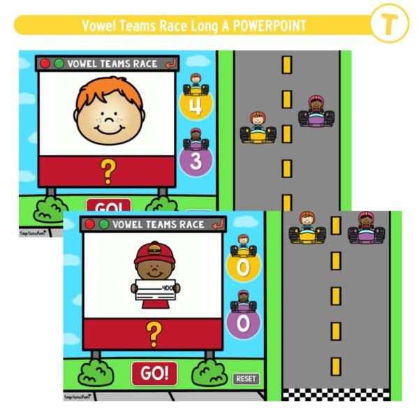 Vowel Teams Race Long A POWERPOINT - Top Teacher