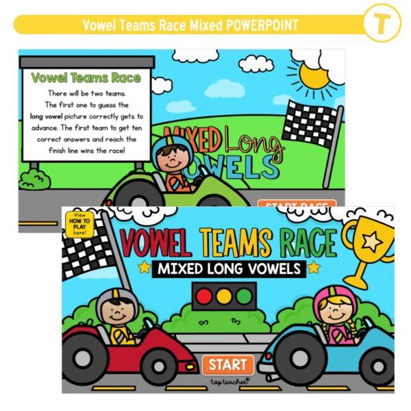 Vowel Teams Race Mixed POWERPOINT - Top Teacher