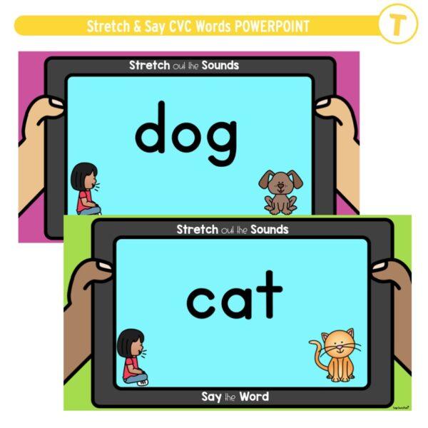 Stretch & Say CVC Words POWERPOINT - Top Teacher