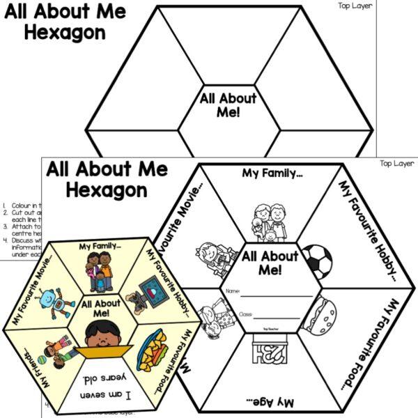 All About Me Hexagon: Back to School - Top Teacher