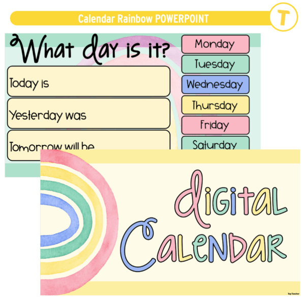 2026 Calendar Rainbow POWERPOINT - Top Teacher