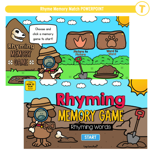 Rhyme Memory Match POWERPOINT - Top Teacher