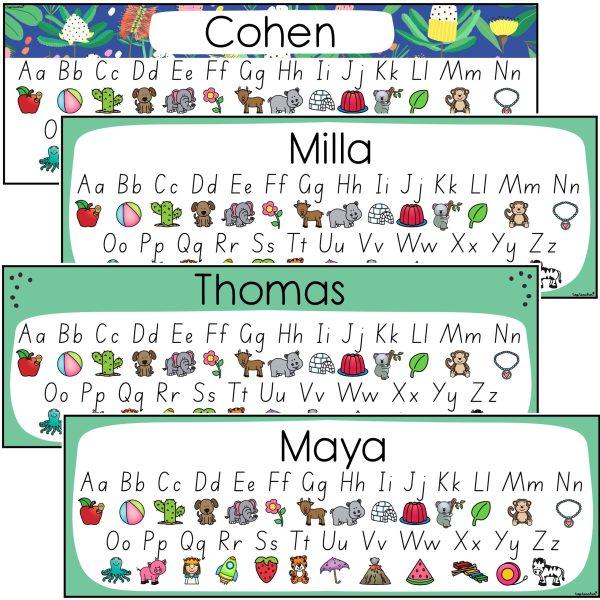 Alphabet Desk Mats Pictures Let’s Bloom - Top Teacher