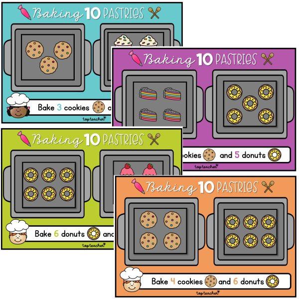 Friends of Ten Task Cards: Baking Ten Pastries - Top Teacher