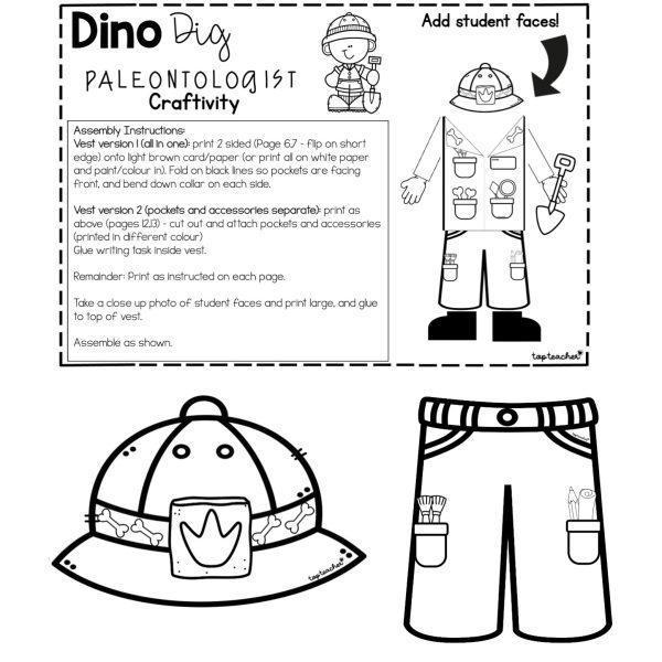 Paleontologist Writing Prompt & Craftivity - Top Teacher