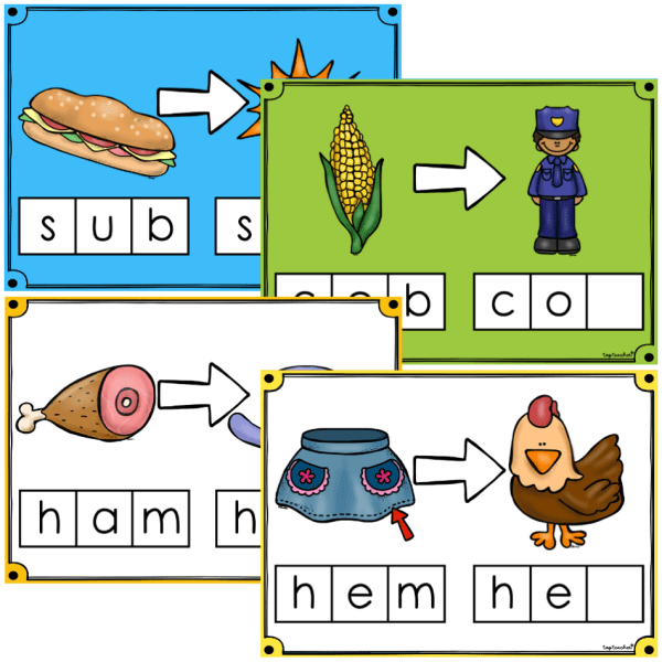 CVC Final Sound Swap Task Cards - Top Teacher