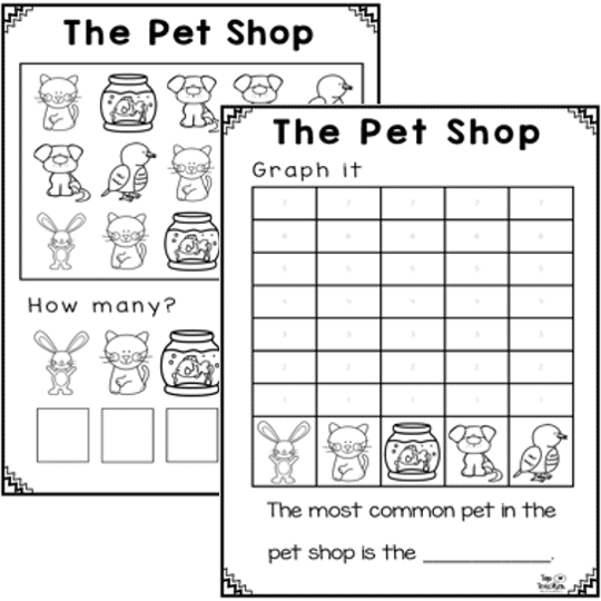 The Pet Shop: Count & Graph Worksheet - Top Teacher