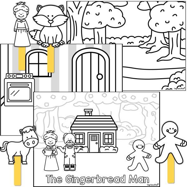 The Gingerbread Man Puppet Retell Booklet - Top Teacher