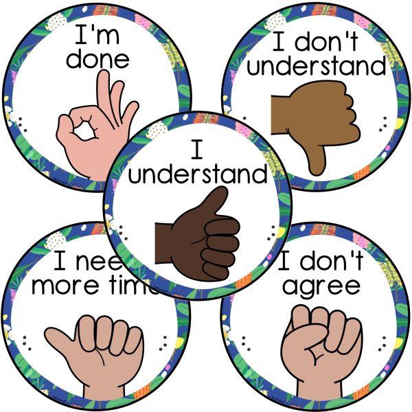 Hand Signals Display Let’s Bloom - Top Teacher