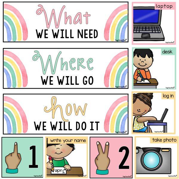 Whole Brain Rule Cards Rainbow - Top Teacher