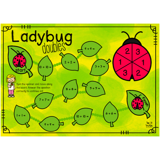 Ladybug Doubles Game - Top Teacher