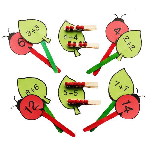 Ladybug Doubles Addition Sticks - Top Teacher