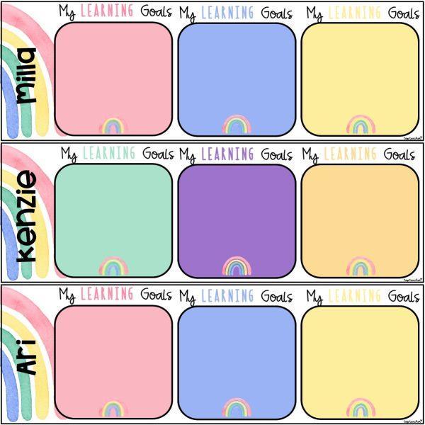 Learning Goal 2 Cards Rainbow - Top Teacher