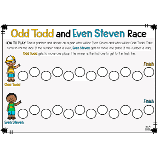 Odd Todd & Even Steven Race Game - Top Teacher