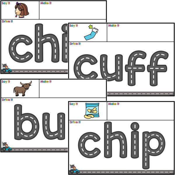 CVCC & CCVC Race Car Word Mats - Top Teacher