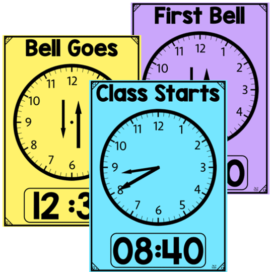 Class Times Clock Display - Top Teacher