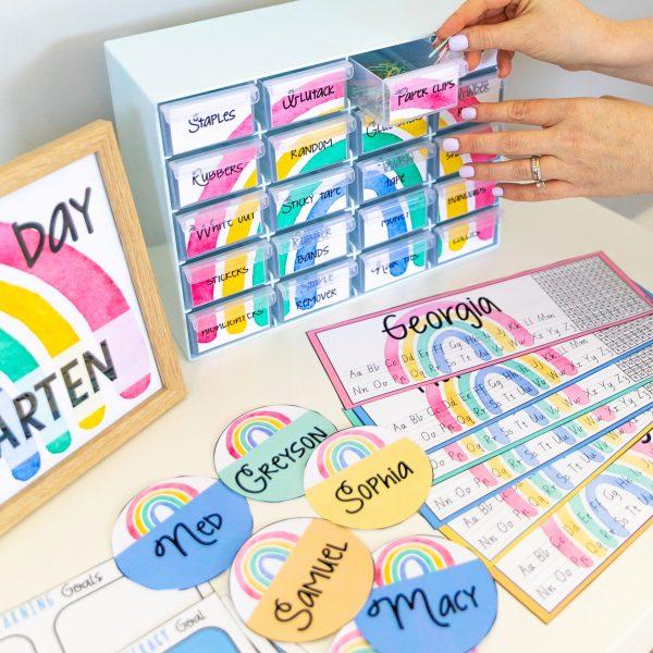 Toolbox Labels Rainbow - Top Teacher