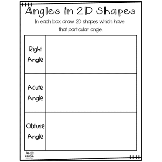Angles in 2D Shapes Worksheets - Top Teacher