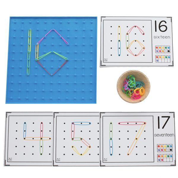 Number Formation: Geoboard Cards 0-20 - Top Teacher
