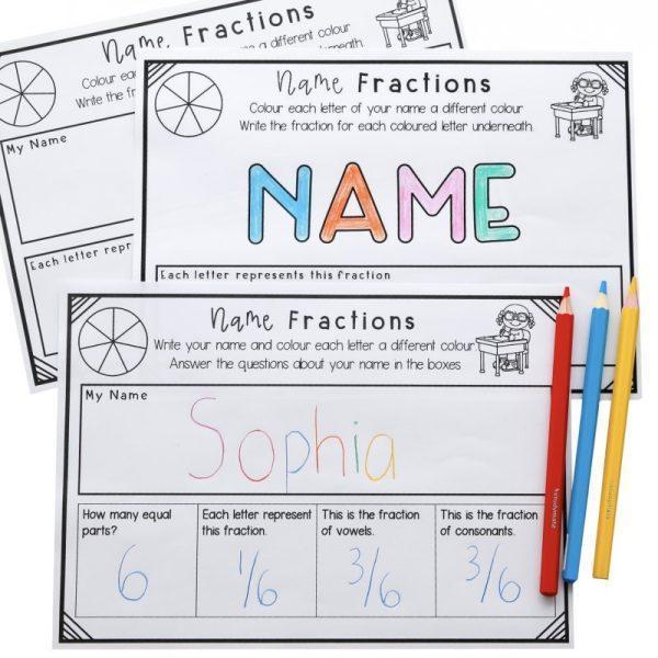 Name Fractions Worksheets - Top Teacher