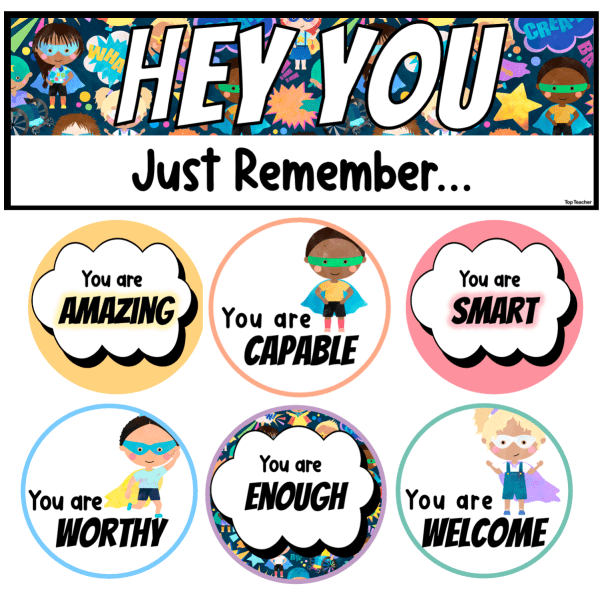 Growth Mindset Posters Hero Kids - Top Teacher