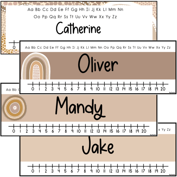 Alphabet Desk Mats Number Line Burn Off - Top Teacher
