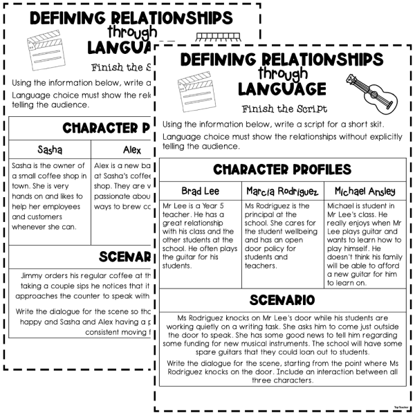 Relationships Through Language Script Writing Activities - Top Teacher