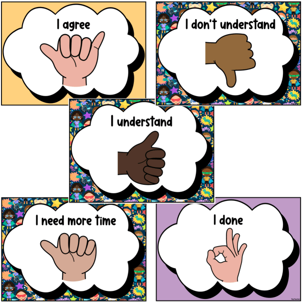 Hand Signals Display Hero Kids - Top Teacher