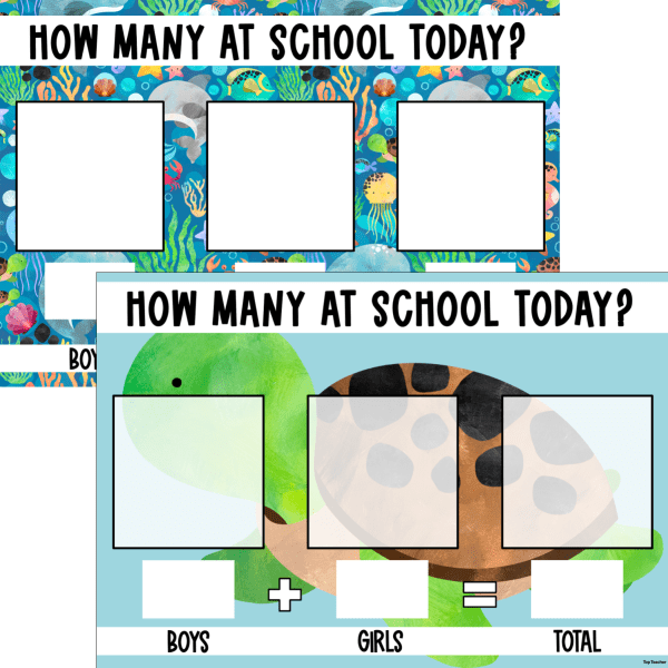 How Many at School Today? Ocean Wonderland - Top Teacher