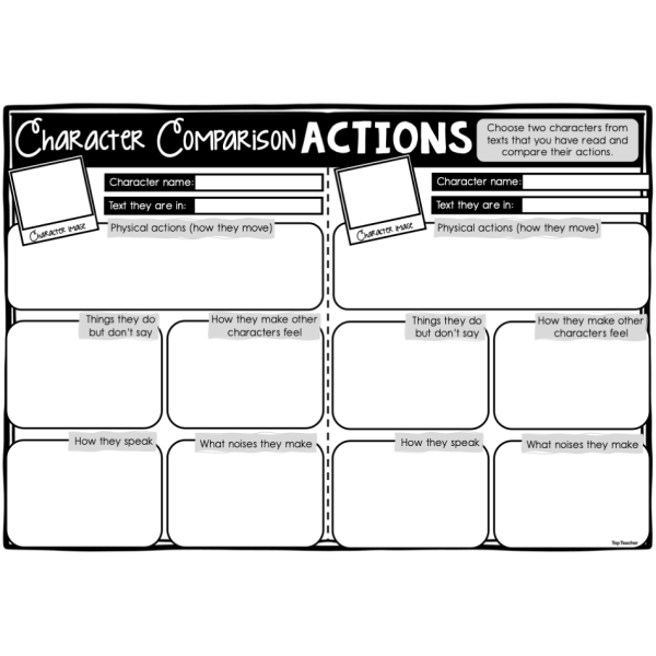 Character Comparison Worksheet - Top Teacher
