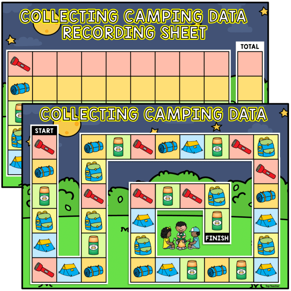 Camping Items Data Collection Game - Top Teacher