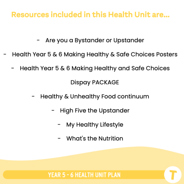 Health Years 5 & 6 Making Healthy & Safe Choices UNIT PLAN - Top Teacher