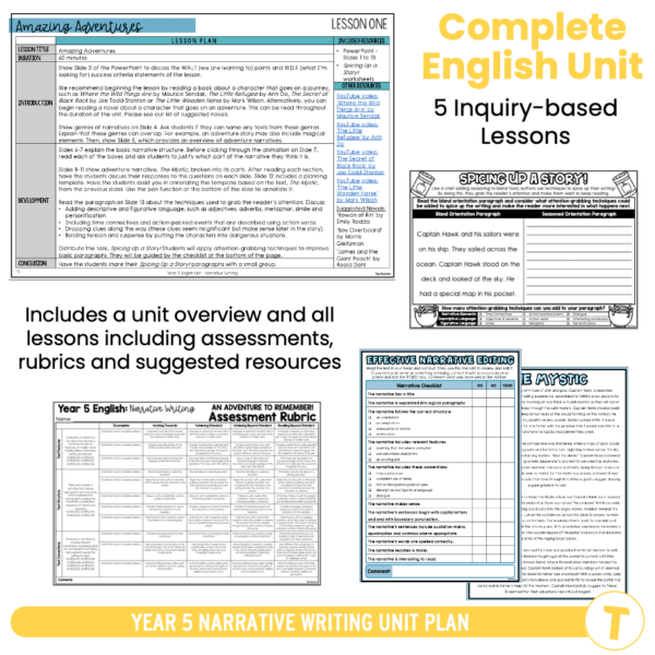 Narrative Writing Year 5 UNIT PLAN - Top Teacher