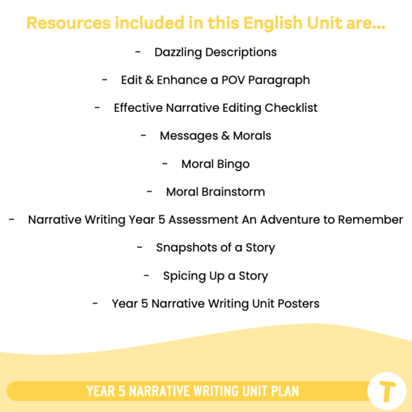 Narrative Writing Year 5 UNIT PLAN - Top Teacher
