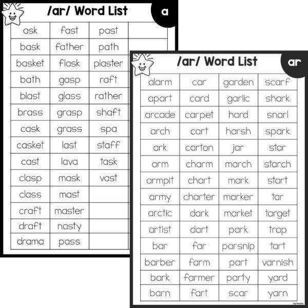 /ar/ Teacher Word Lists - Top Teacher