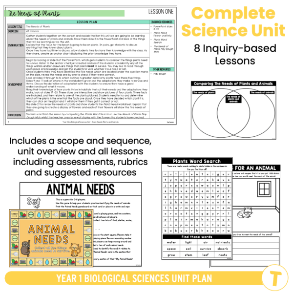Biological Sciences Year 1 UNIT PLAN - Top Teacher