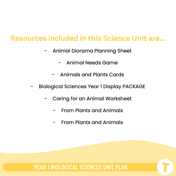 Biological Sciences Year 1 UNIT PLAN - Top Teacher