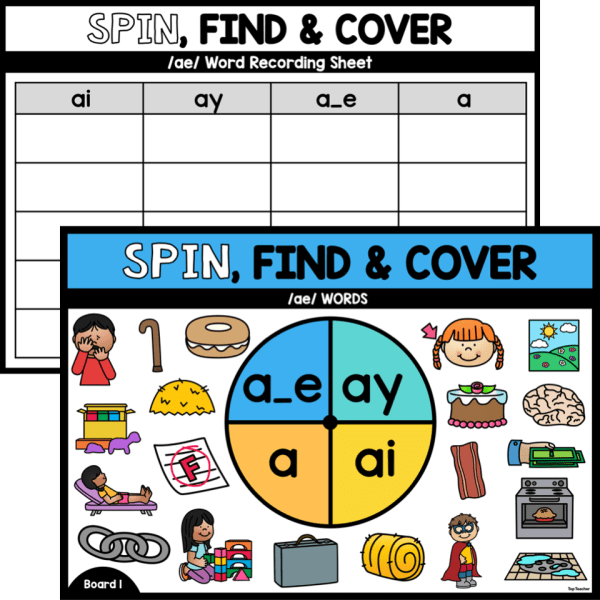 Spin, Find & Cover Phonics Game: /ae/ - Top Teacher