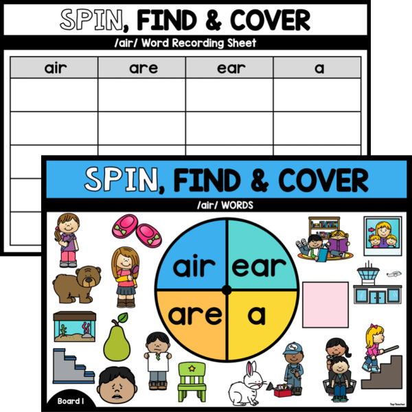 Spin, Find & Cover Phonics Game: /air/ - Top Teacher
